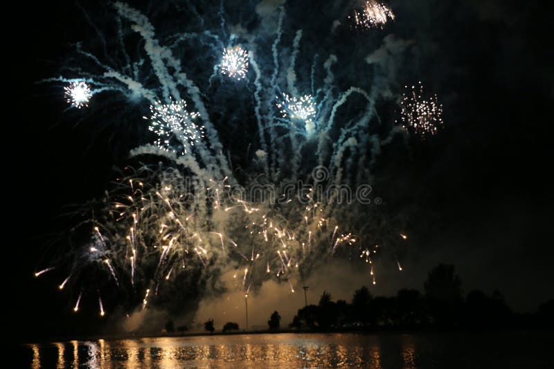 Beautiful Display of Fireworks Editorial Stock Photo - Image of party ...