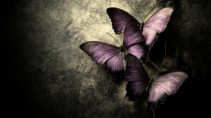 In a Beautiful Display of Harmony, a Line of Purple Butterflies of ...