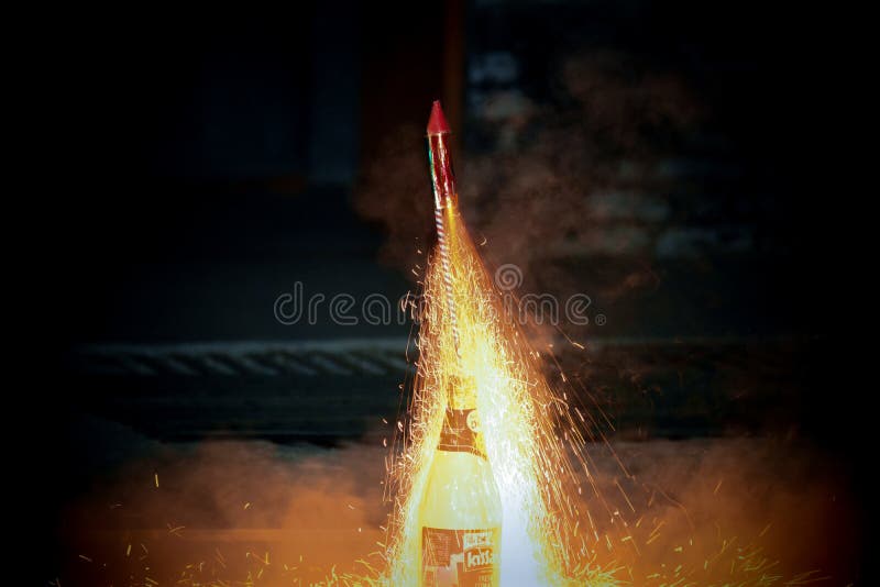 Beautiful Diwali Glowing Firecracker, Fire of Cracker Explosion Stock ...