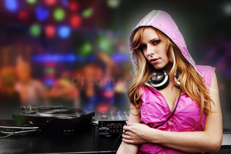 Beautiful DJ girl stock image. Image of fashion, disco - 12609237