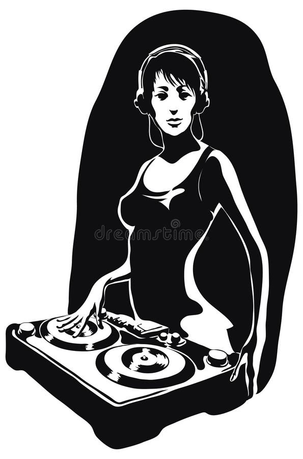 Beautiful DJ girl stock vector. Illustration of musical - 19740974