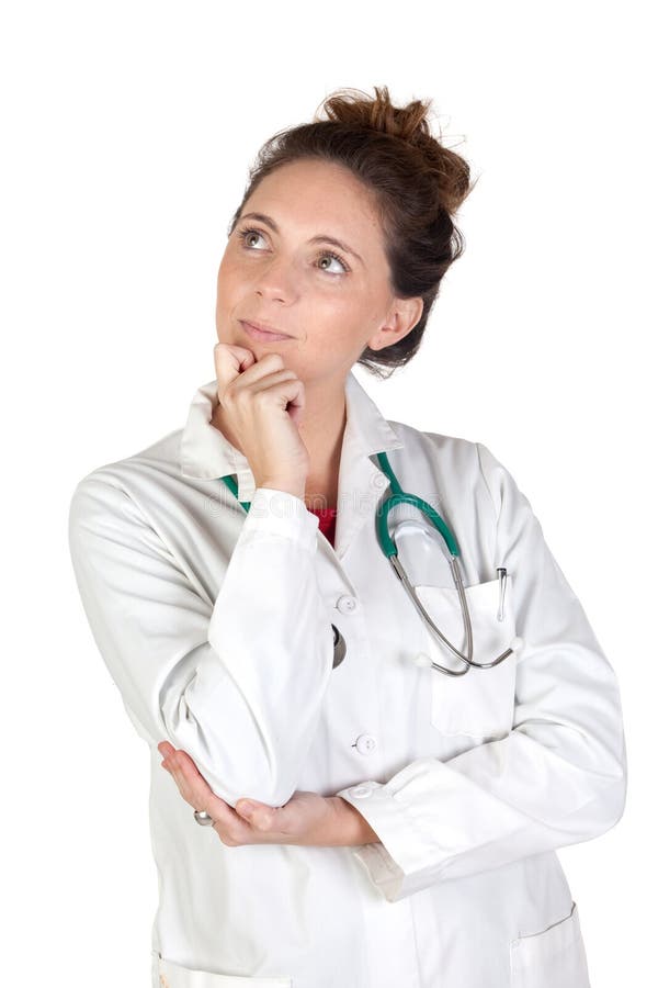Thinking Medical Doctor Woman Stock Image - Image of aspirations, girl ...