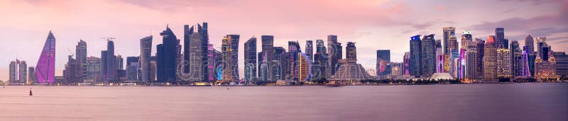 Beautiful Doha Sky Line Qatar Editorial Stock Photo - Image of arab ...
