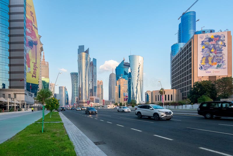 Beautiful Doha Skyline View from Sheraton Park Editorial Image - Image ...
