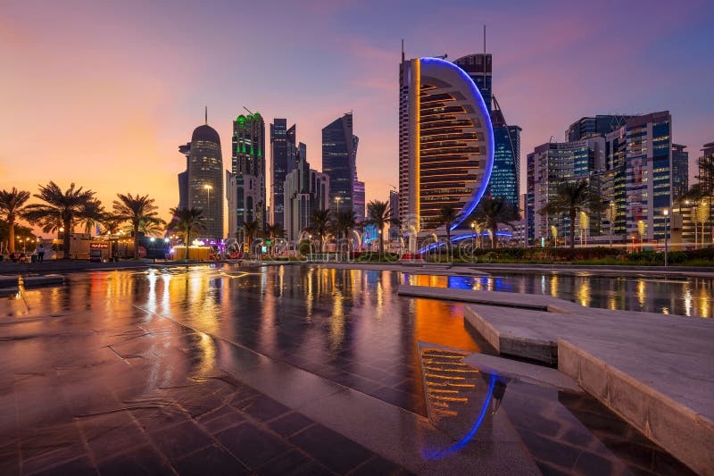 Beautiful Doha Skyline View from Sheraton Park Editorial Photo - Image ...