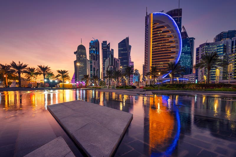 Beautiful Doha Skyline View from Sheraton Park Editorial Stock Image ...