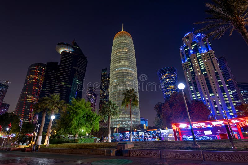 Beautiful Doha Skyline View from Sheraton Park Editorial Stock Image ...