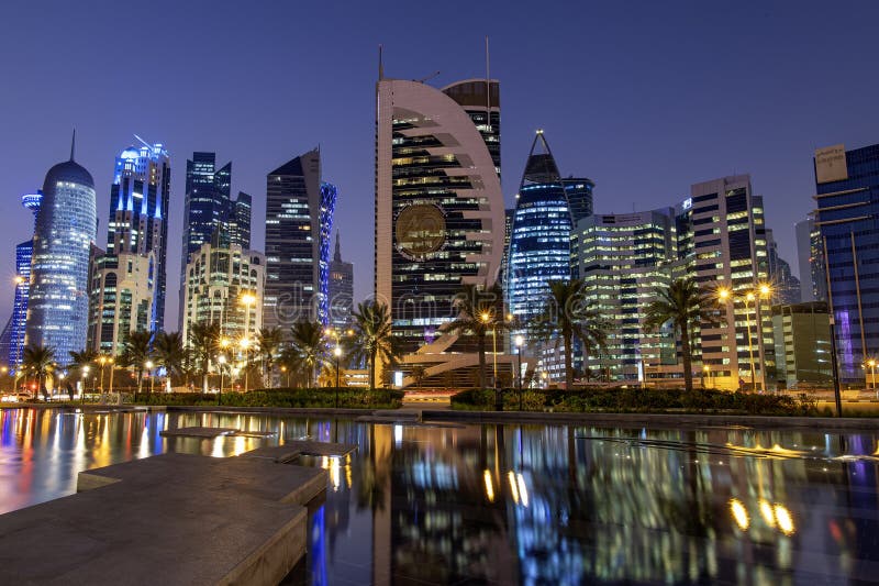 Beautiful Doha Skyline View from Sheraton Park Editorial Image - Image ...