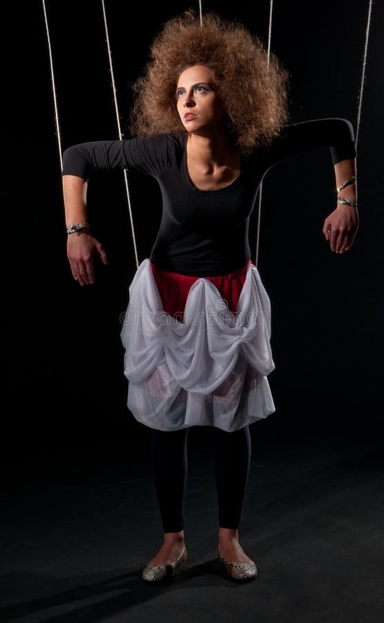 Beautiful Doll Women with Control Line Stock Image - Image of hair ...