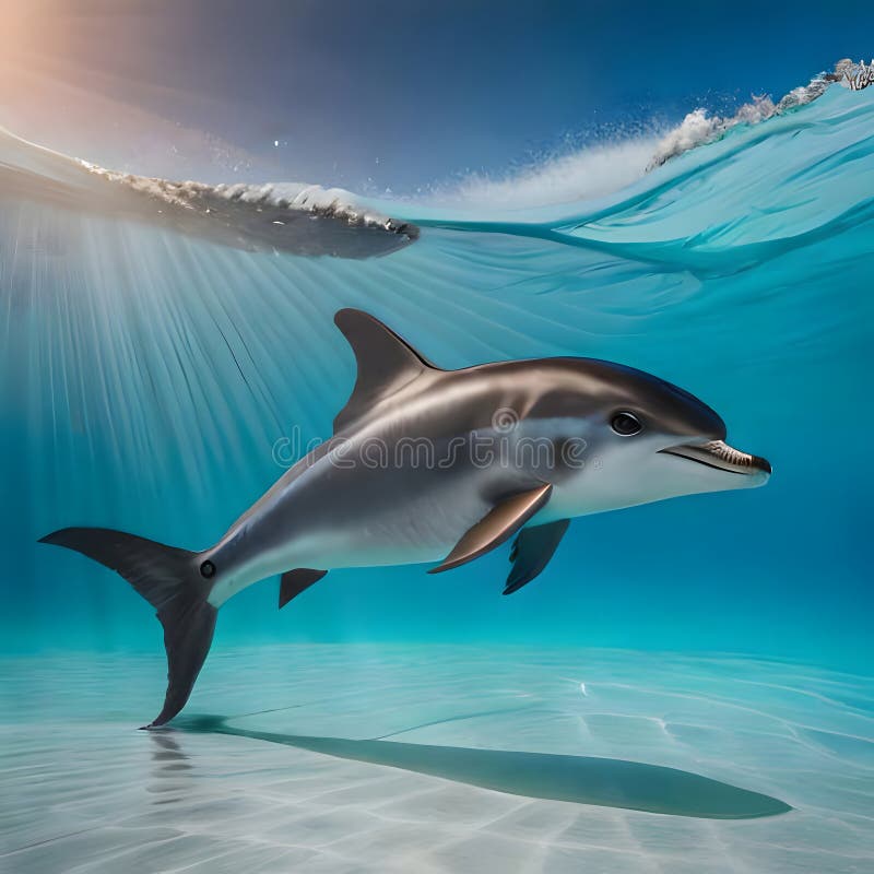Beautiful Dolphin - Ai Generated Image Stock Illustration ...