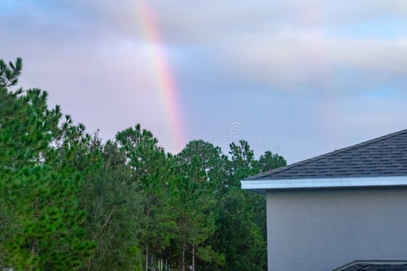Beautiful double rainbow stock photo. Image of color - 196549738