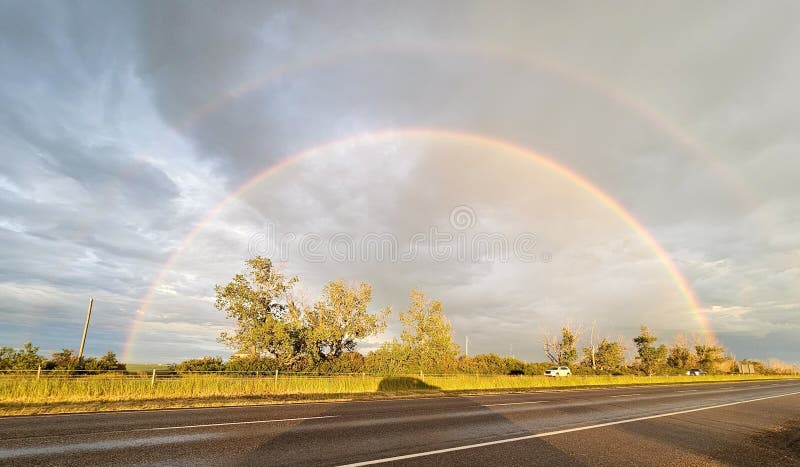 Beautiful Double Rainbow stock photo. Image of double - 94932758