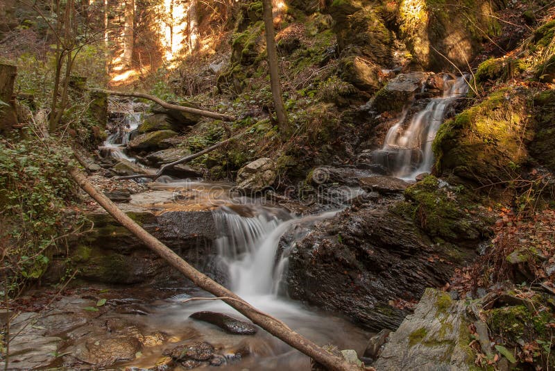 Beautiful double waterfall stock photo. Image of nature - 46638168