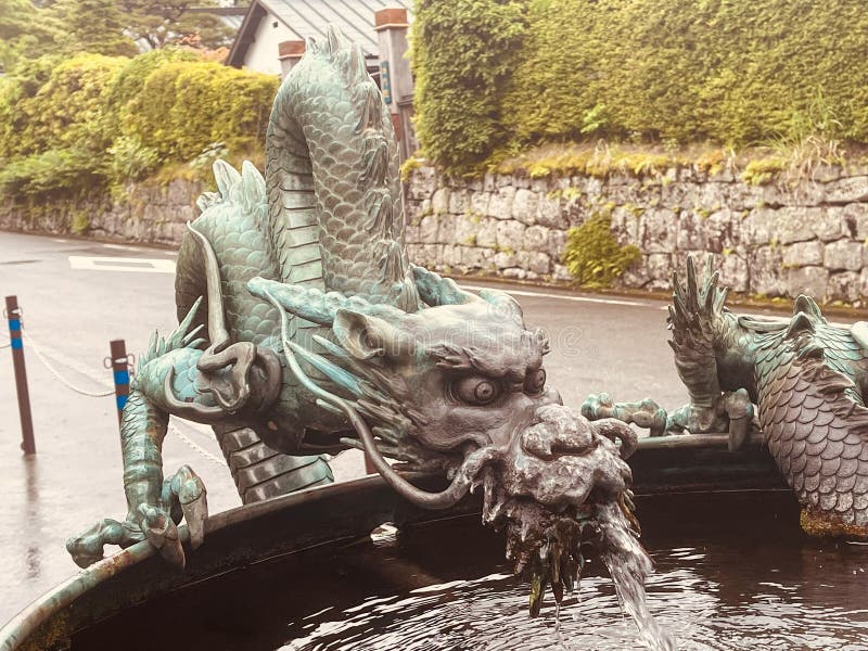 Beautiful Dragon Fountain in Japan Stock Image - Image of peace ...