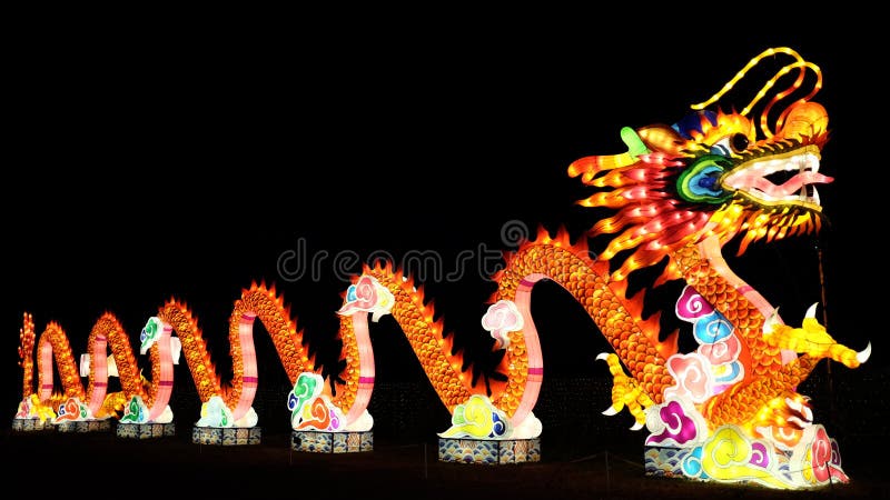 Beautiful Dragon Shaped Lantern Lamp. Stock Image - Image of beautiful ...