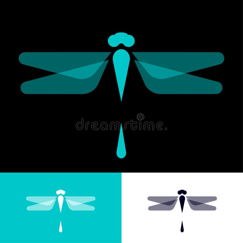 Beautiful Dragonfly in Flat Design Style Consists of Geometric ...
