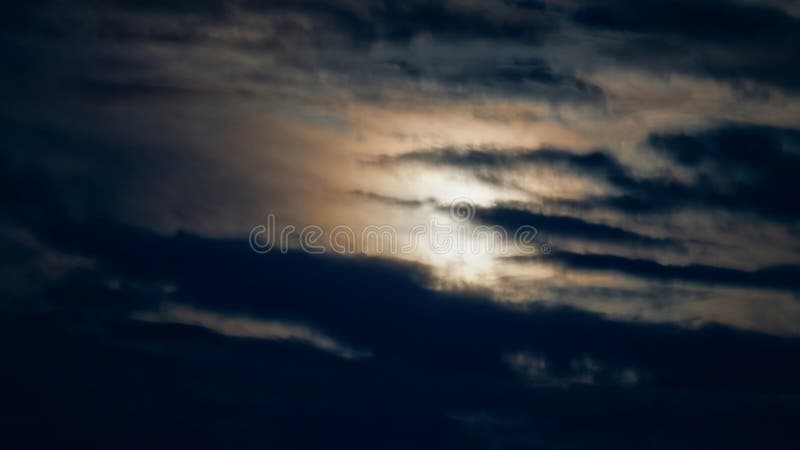Beautiful Dramatic Night Sky in the Light of the Full Moon. Stock Image ...