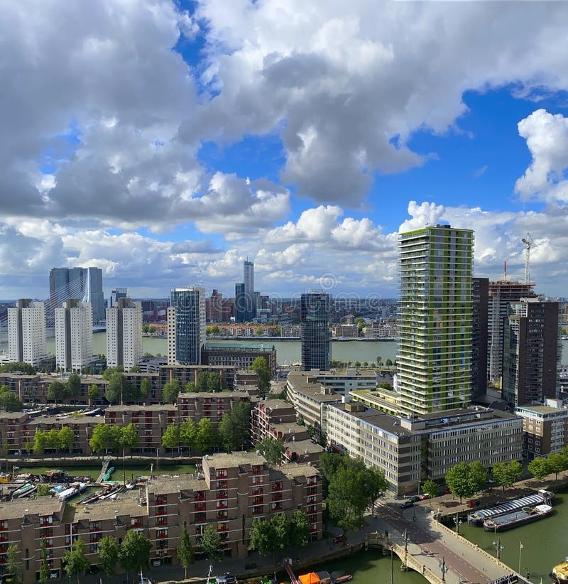 A Beautiful and Dramatic Panoramic Shoot of the Rotterdam City Skyline ...