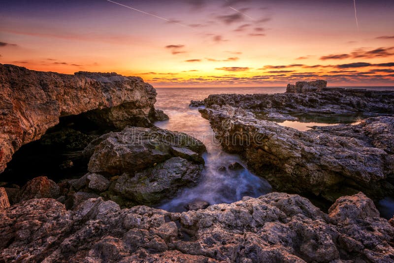 Beautiful Dramatic Seascape with Rocks Stock Photo - Image of cliffs ...