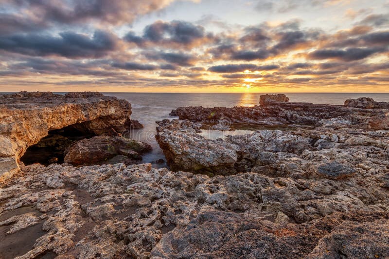 Beautiful Dramatic Seascape with Rocks Stock Photo - Image of landscape ...