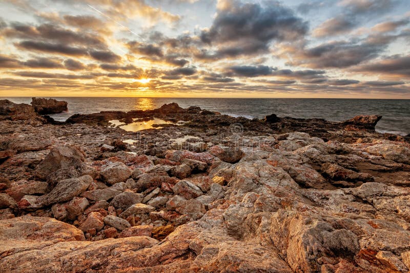 Beautiful Dramatic Seascape with Rocks Stock Image - Image of scenic ...