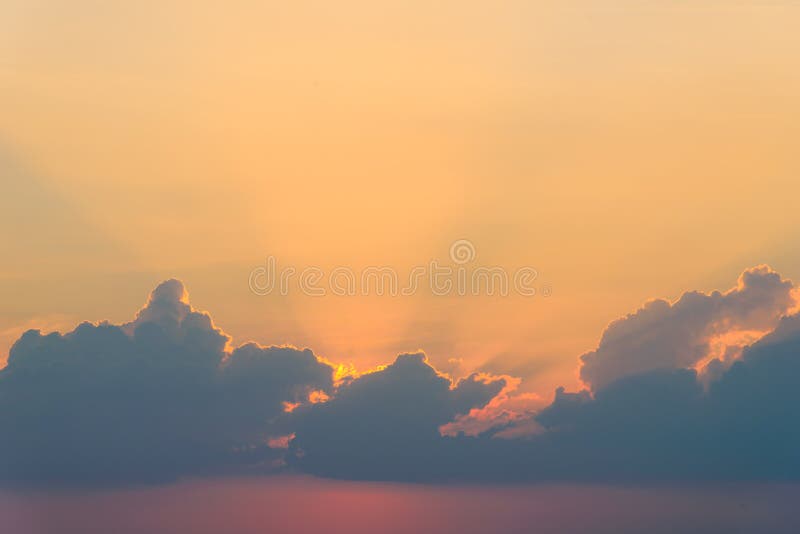 Beautiful Dramatic Sky Clouds with Light Rays at Sunset. Natural ...