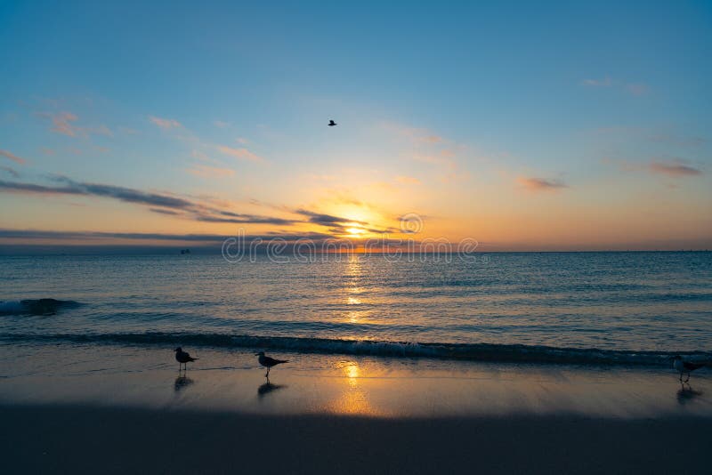 Beautiful Dramatic Sky with Sea Water on the Summer Beach Stock Image ...