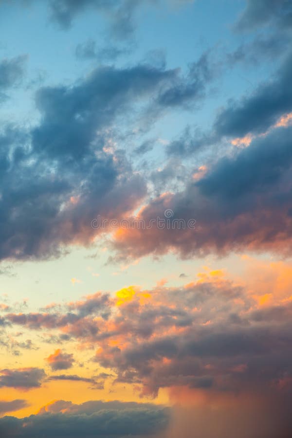 Beautiful Dramatic Sky. Sunset or Sunrise Time Stock Image - Image of ...