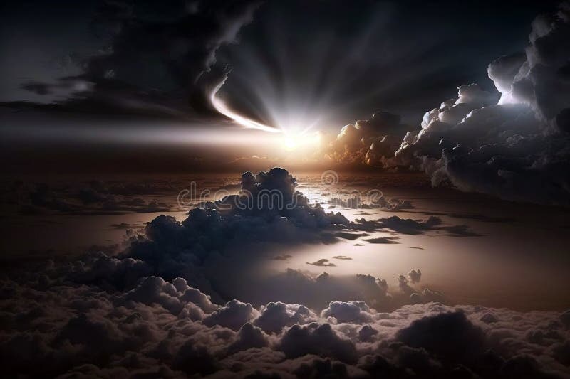 Beautiful and Dramatic Sky with Voluminous Clouds. Ai Generated Stock ...