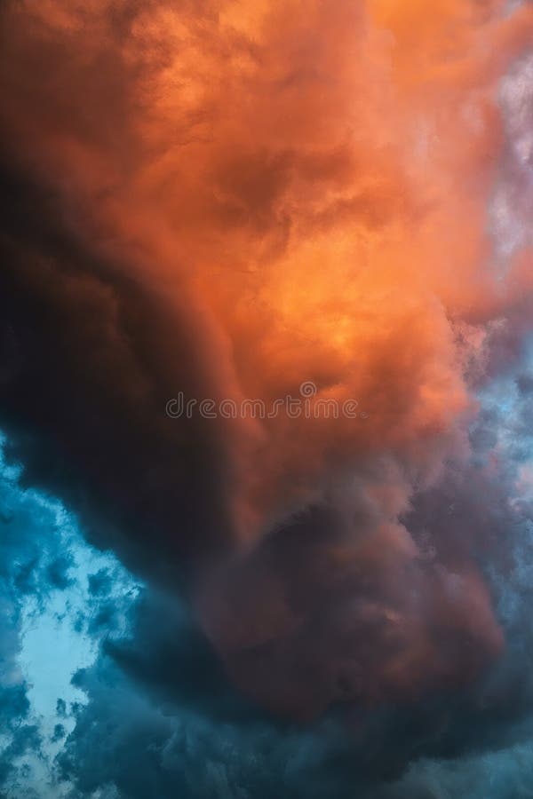 Beautiful Dramatic Storm Clouds in the Sunset Sky Stock Photo - Image ...