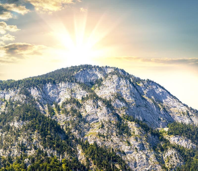 Beautiful Dramatic Sunset in the Mountains Stock Image - Image of ...