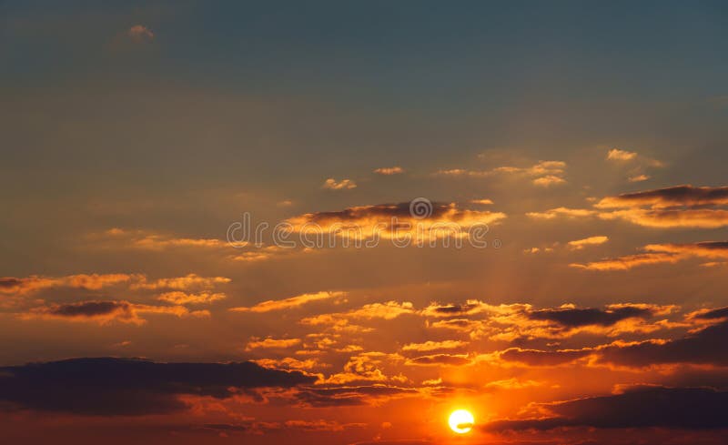 Beautiful and Dramatic Sunset Sky with Bright Yellow Clouds As Abstract ...
