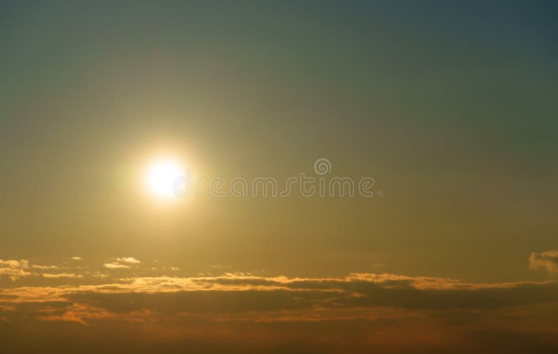 Beautiful and Dramatic Sunset Sky with Bright Yellow Clouds As Abstract ...