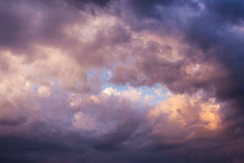 Beautiful Dramatic Sunset Sky with Storm Violet Clouds Texture ...
