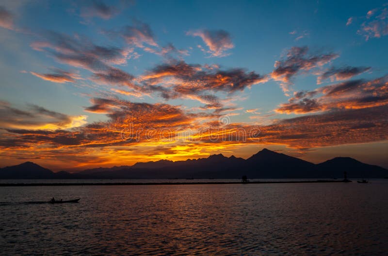 Beautiful Drawing of the July Sunset Stock Image - Image of sunset ...