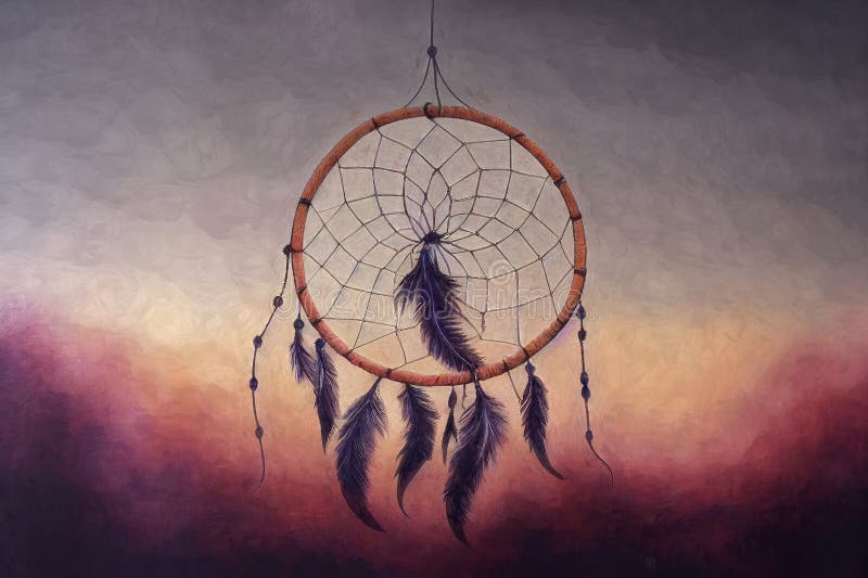 Beautiful Dreamcatcher on Abstract Background. Digital Art. Stock ...