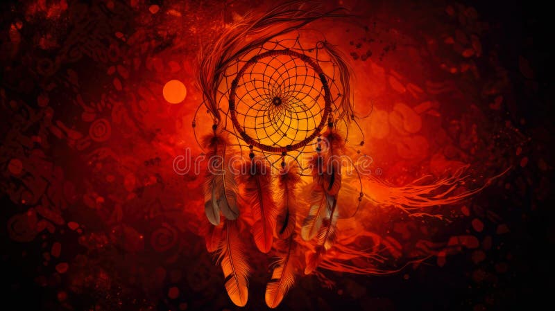 Beautiful Dreamcatcher on Abstract Background. Generative Ai. Stock ...