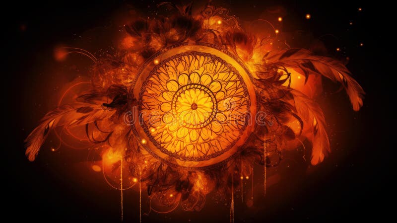 Beautiful Dreamcatcher on Abstract Background. Generative Ai. Stock ...