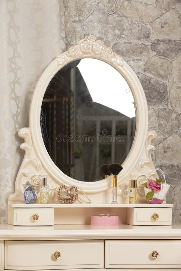 Beautiful Dressing Table with Jewelry Stock Image - Image of interior ...