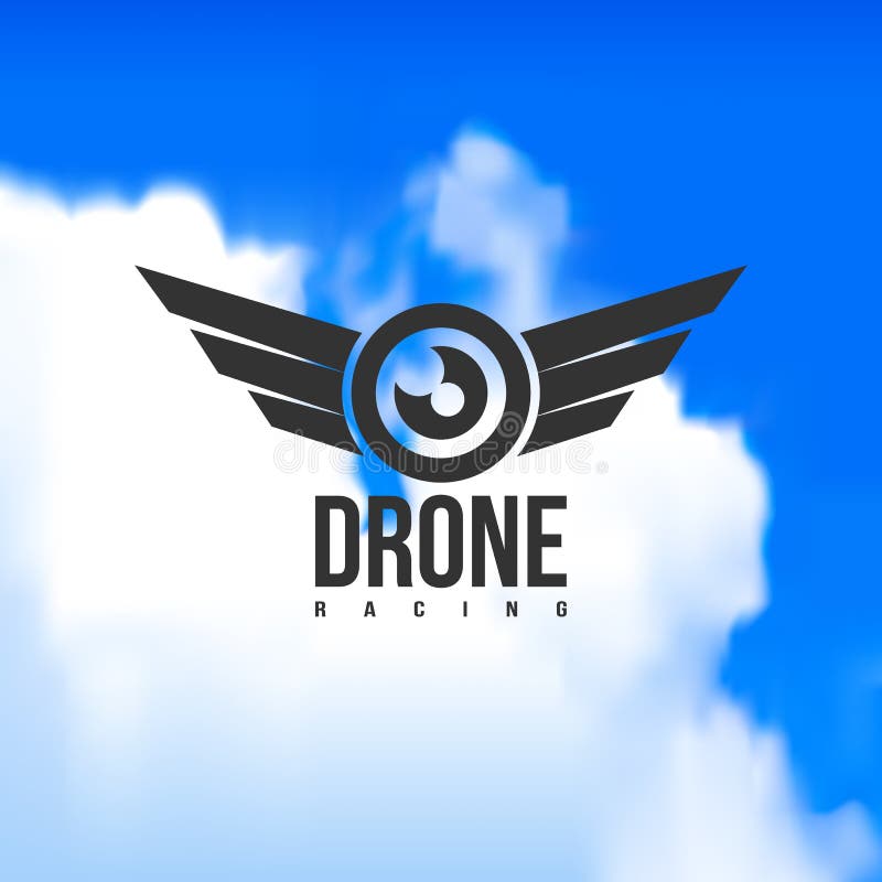 Beautiful Drone Racing Logo on a Sky Background. Stock Vector ...