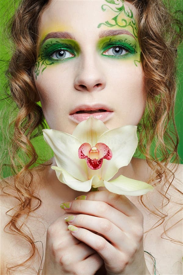 Beautiful dryad girl stock photo. Image of petals, beauty - 13477072