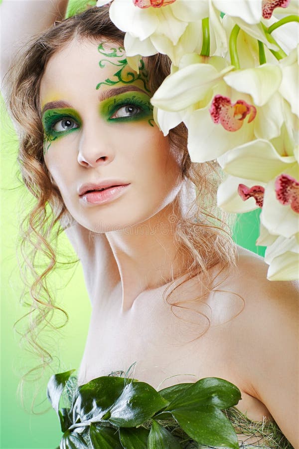 Beautiful Dryad Playing a Flute Stock Photo - Image of musician, nymph ...