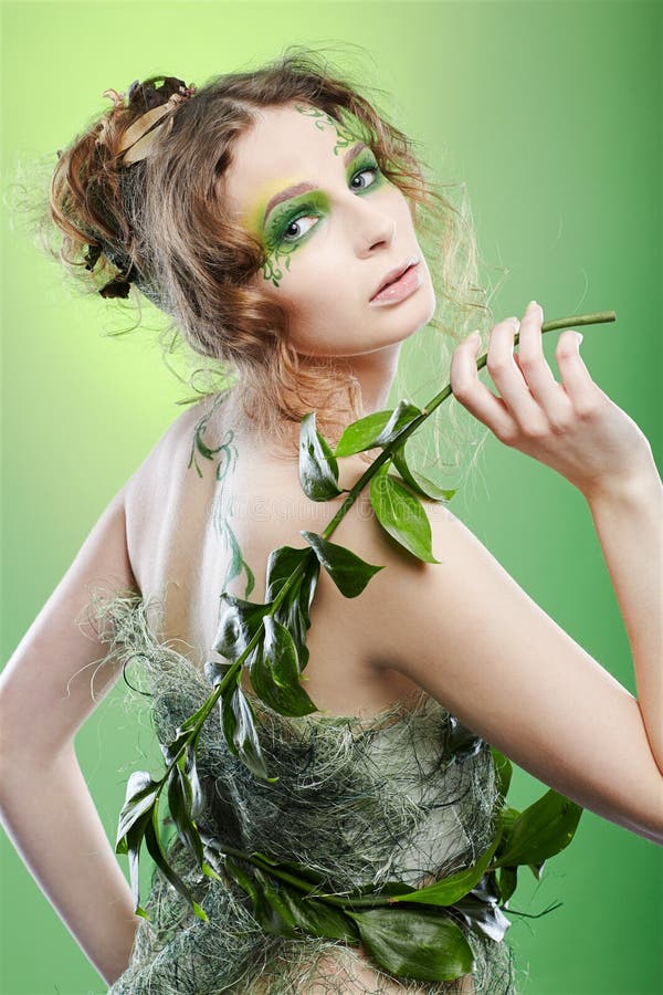 Beautiful Dryad Playing a Flute Stock Photo - Image of musician, nymph ...