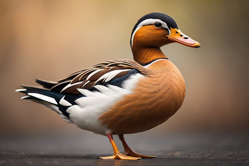 Beautiful Duck on a Solid Color Background. Ai Generative Stock ...