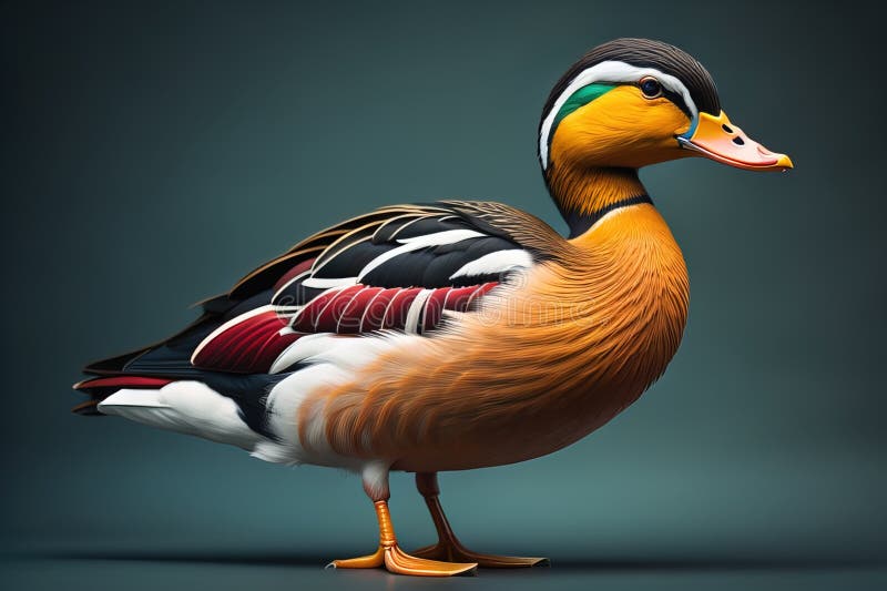 Beautiful Duck on a Solid Color Background. Ai Generative Stock ...