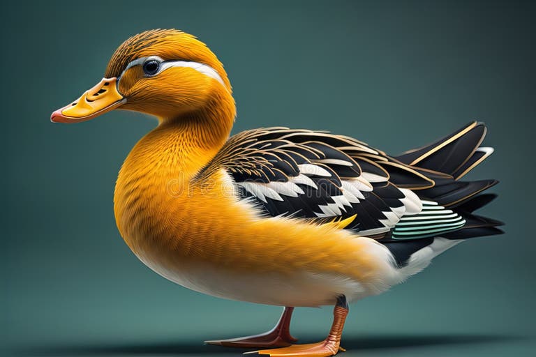 Beautiful Duck on a Solid Color Background. Ai Generative Stock ...