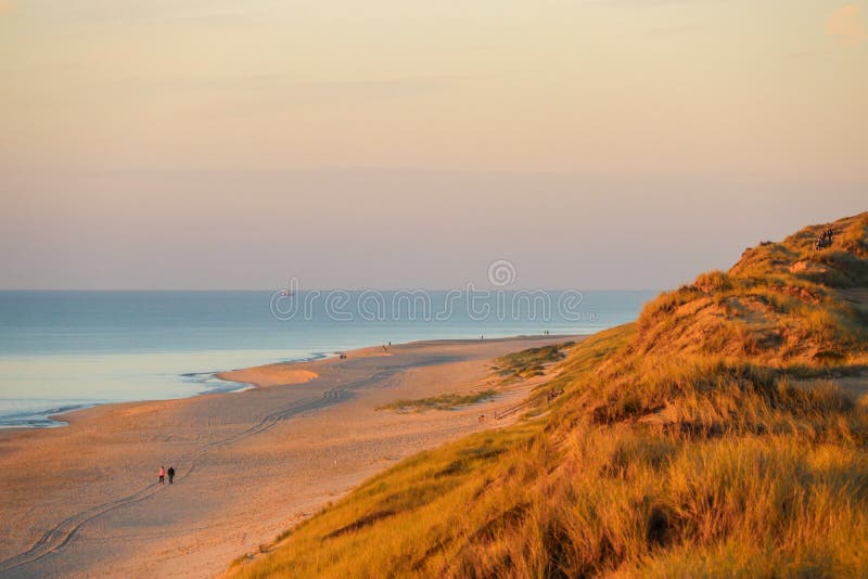 Beautiful Dune Landscape in the Evening on Sylt Stock Photo - Image of ...