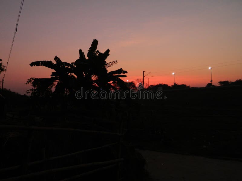 Beautiful Dusk Scene with Sunset Stock Image - Image of dusk ...