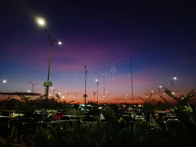 Beautiful Dusk Sky Wallpaper East Java Indonesia Stock Photo - Image of ...