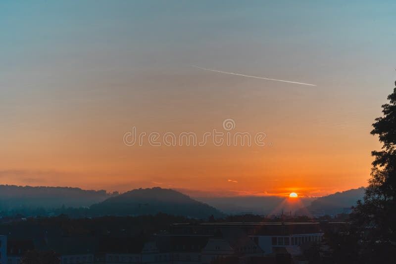Beautiful Early Morning Sunrise Horizon Background Stock Image - Image ...